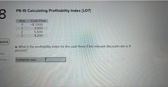 Solved P9-15 Calculating Profitability Index [LO7] a. What | Chegg.com
