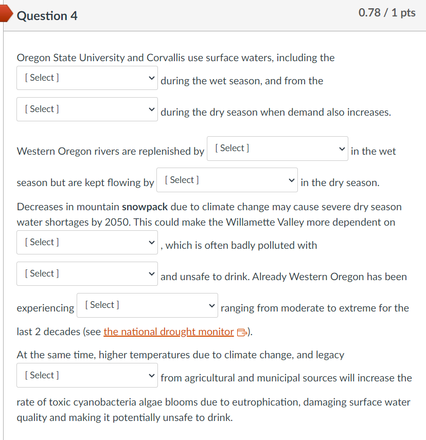 Solved Question 4Oregon State University and Corvallis use | Chegg.com