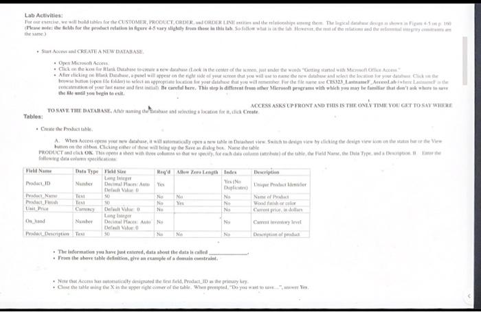 Solved Lab Activities: the saised - Siar Revow adi CREATE A | Chegg.com
