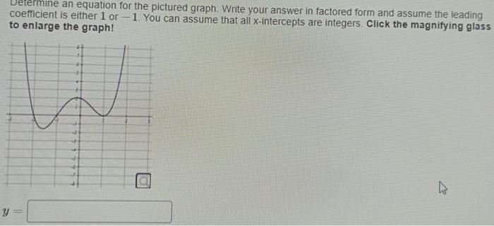 Solved Determine an equation for the pictured graph. Write | Chegg.com
