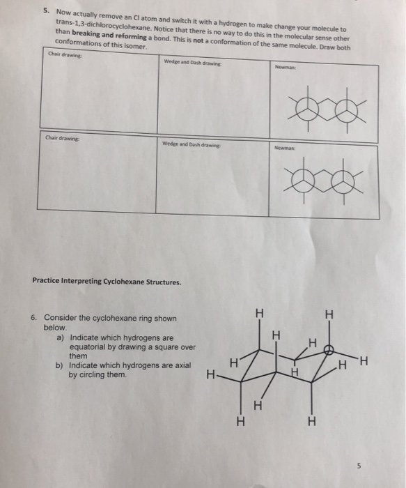 Solved Cyclohexane Conformations: 3. Now, again using your | Chegg.com