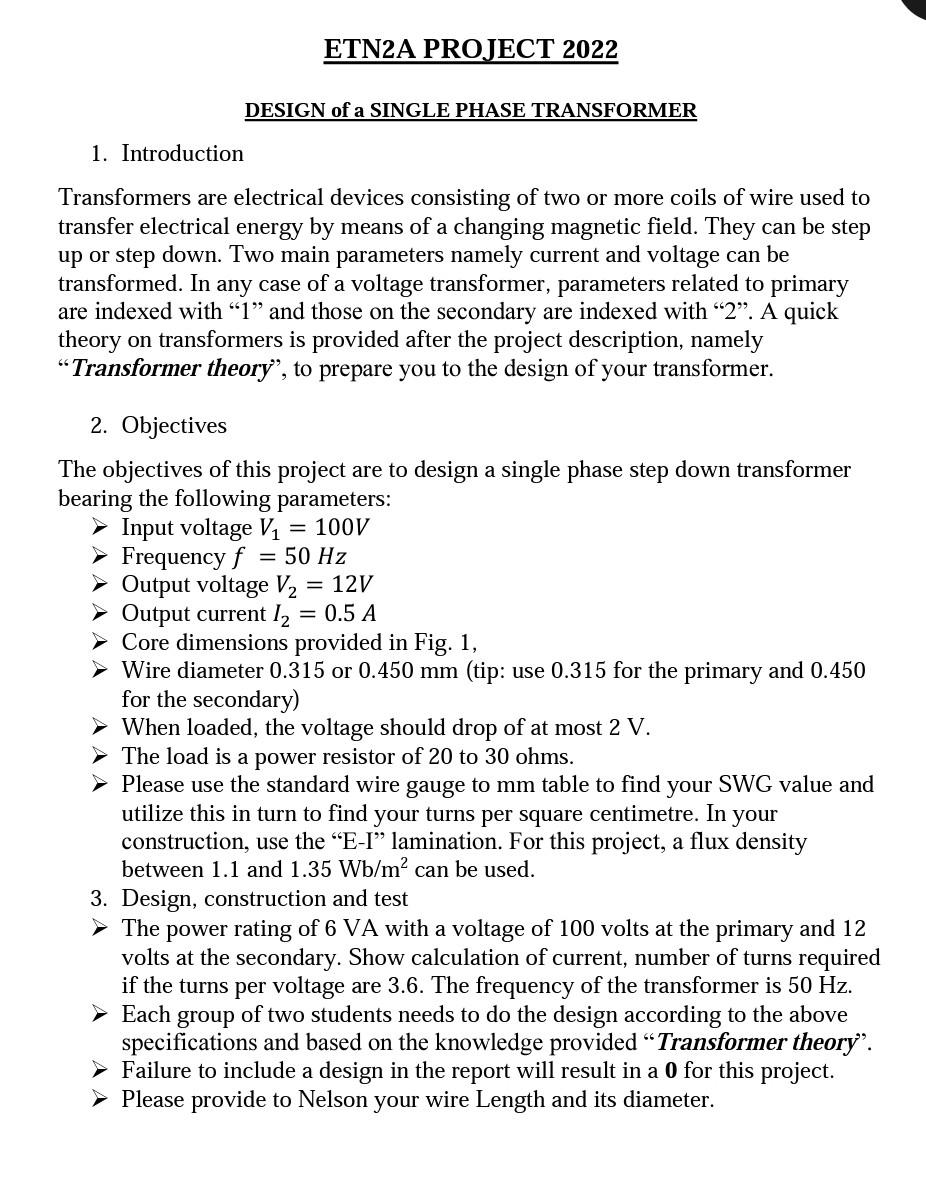 Solved 1. Introduction Transformers are electrical devices | Chegg.com