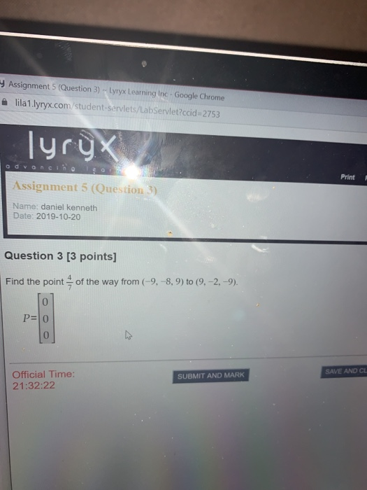 Solved y Assignment 5 (Question 3) - Lyryx Learning Inc - | Chegg.com