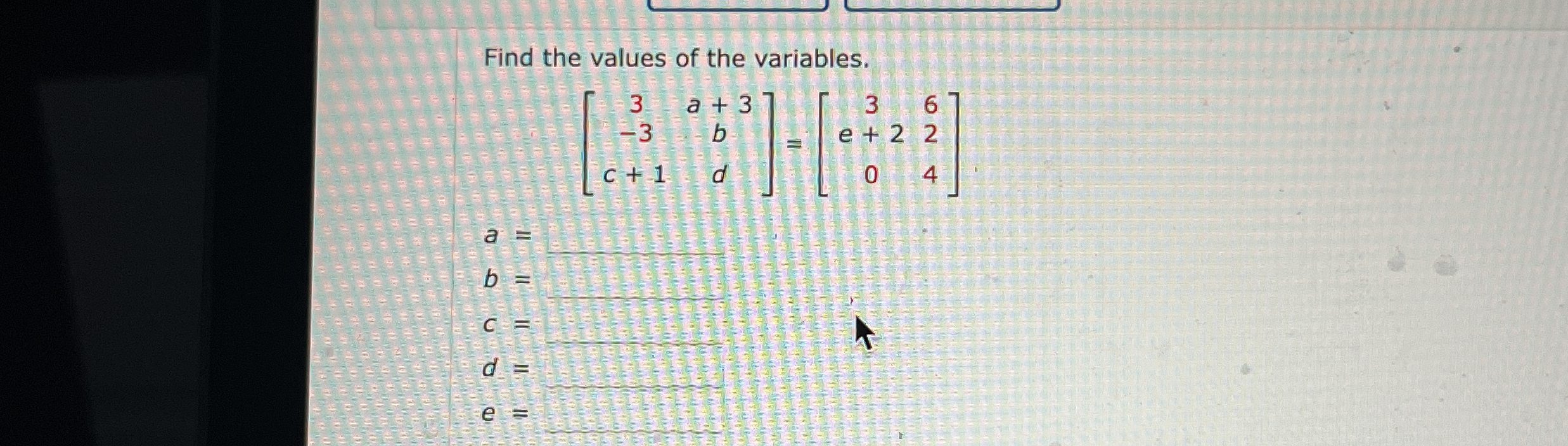 Solved Find the values of the | Chegg.com