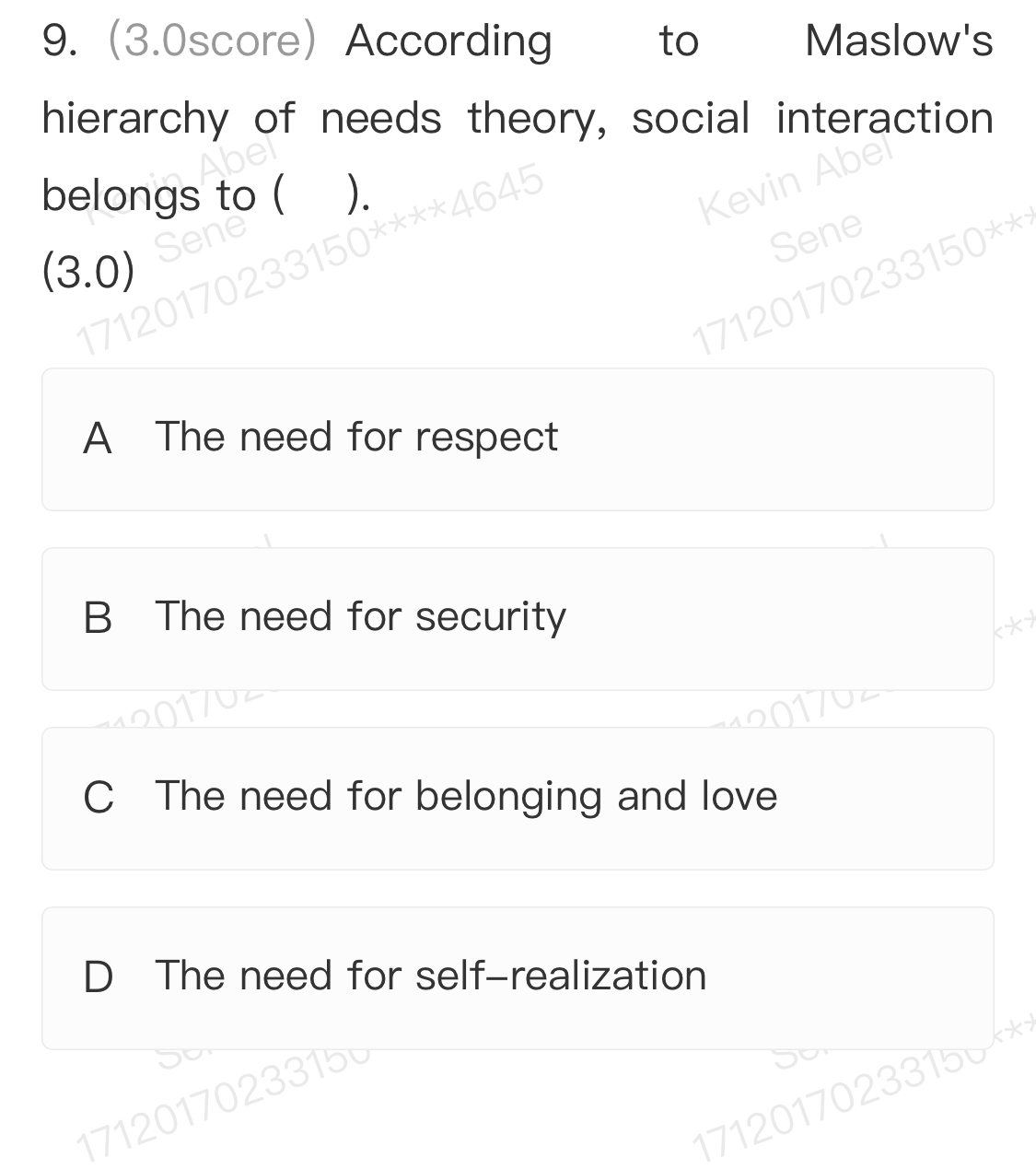 Solved This a psychology questionAccording to Maslow's | Chegg.com
