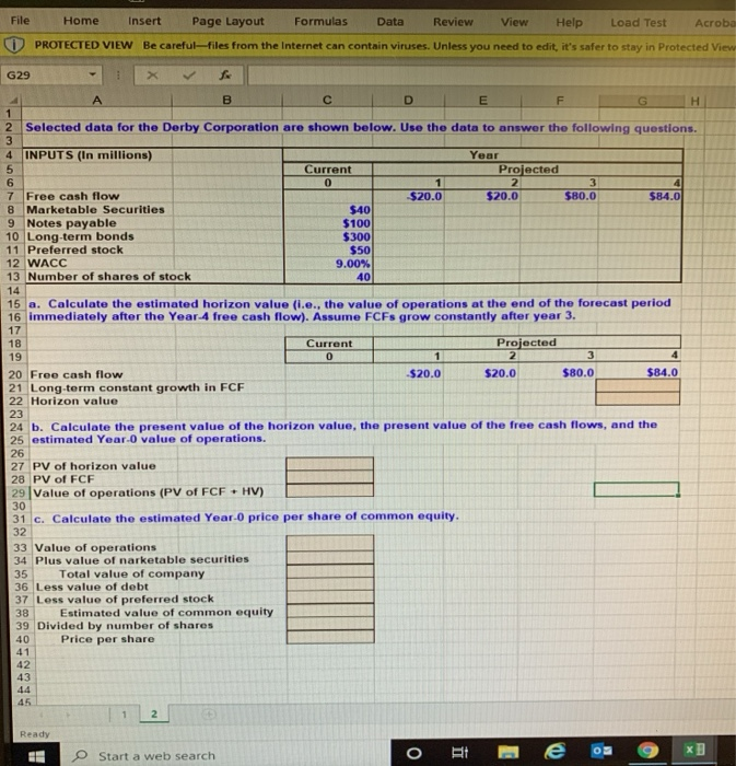 Solved File Home Insert Page Layout Formulas Data Review | Chegg.com