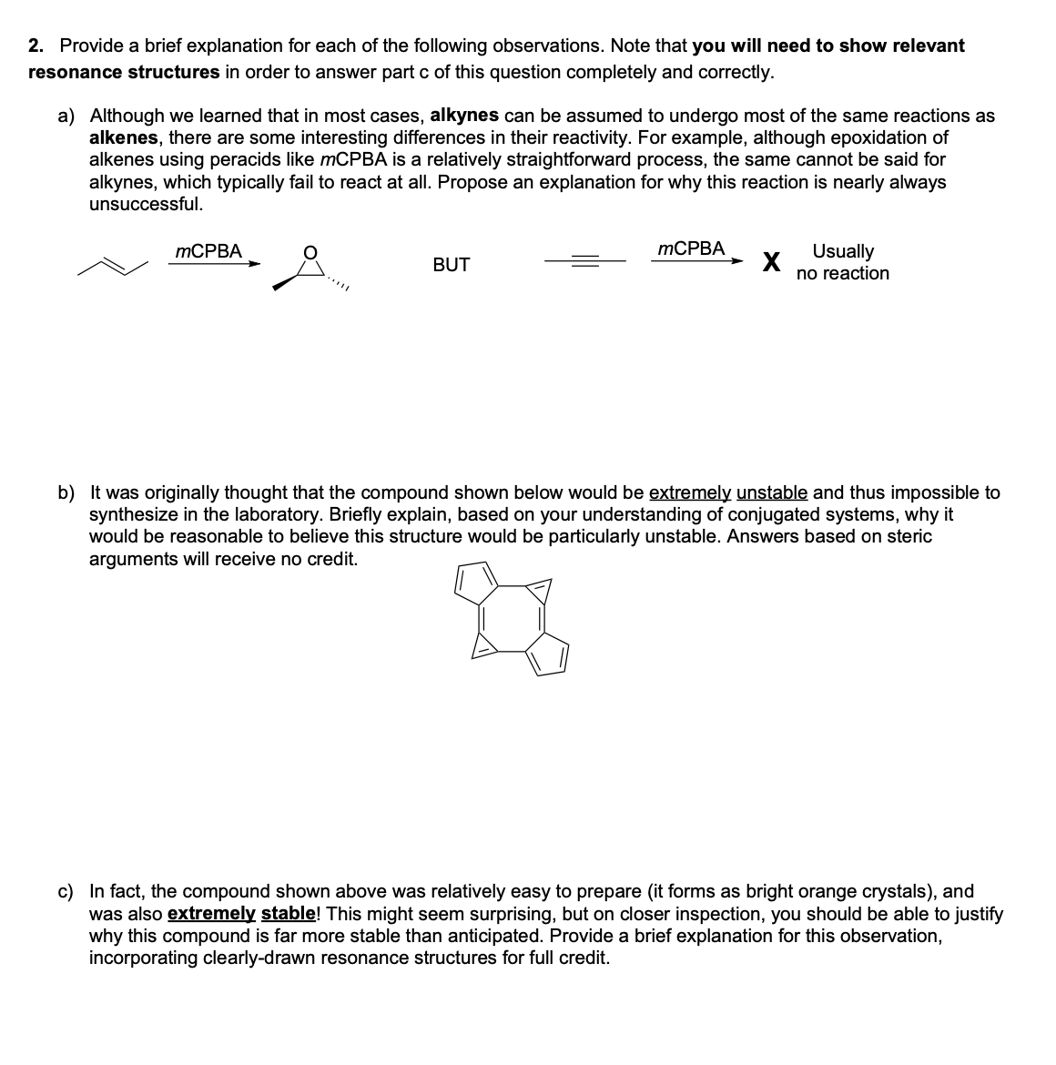 Solved 2. ﻿Provide a brief explanation for each of the | Chegg.com