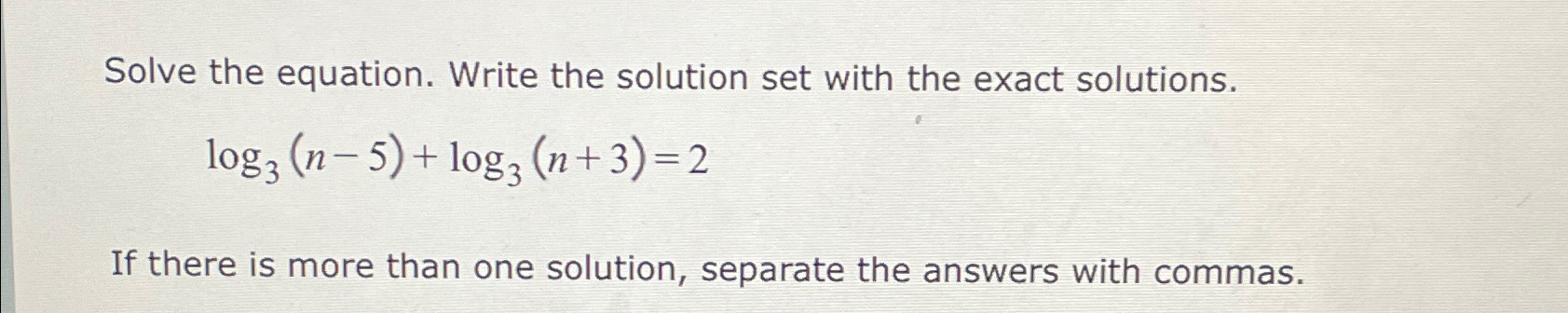 Solve the equation. Write the solution set with the | Chegg.com