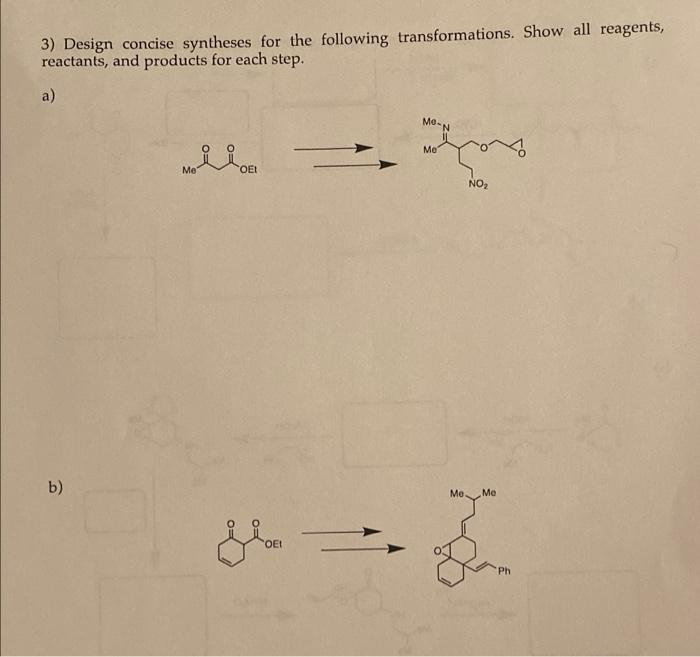 Solved 3) Design concise syntheses for the following | Chegg.com