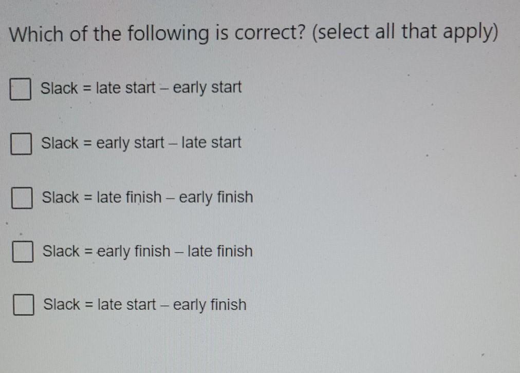 Solved Slack time is the amount of time by which an activity | Chegg.com