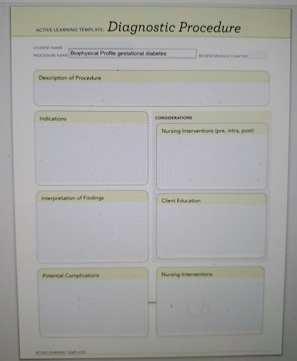 Solved ACTIVE LEARNING TEMPLATE Diagnostic Procedure STUDENT | Chegg.com