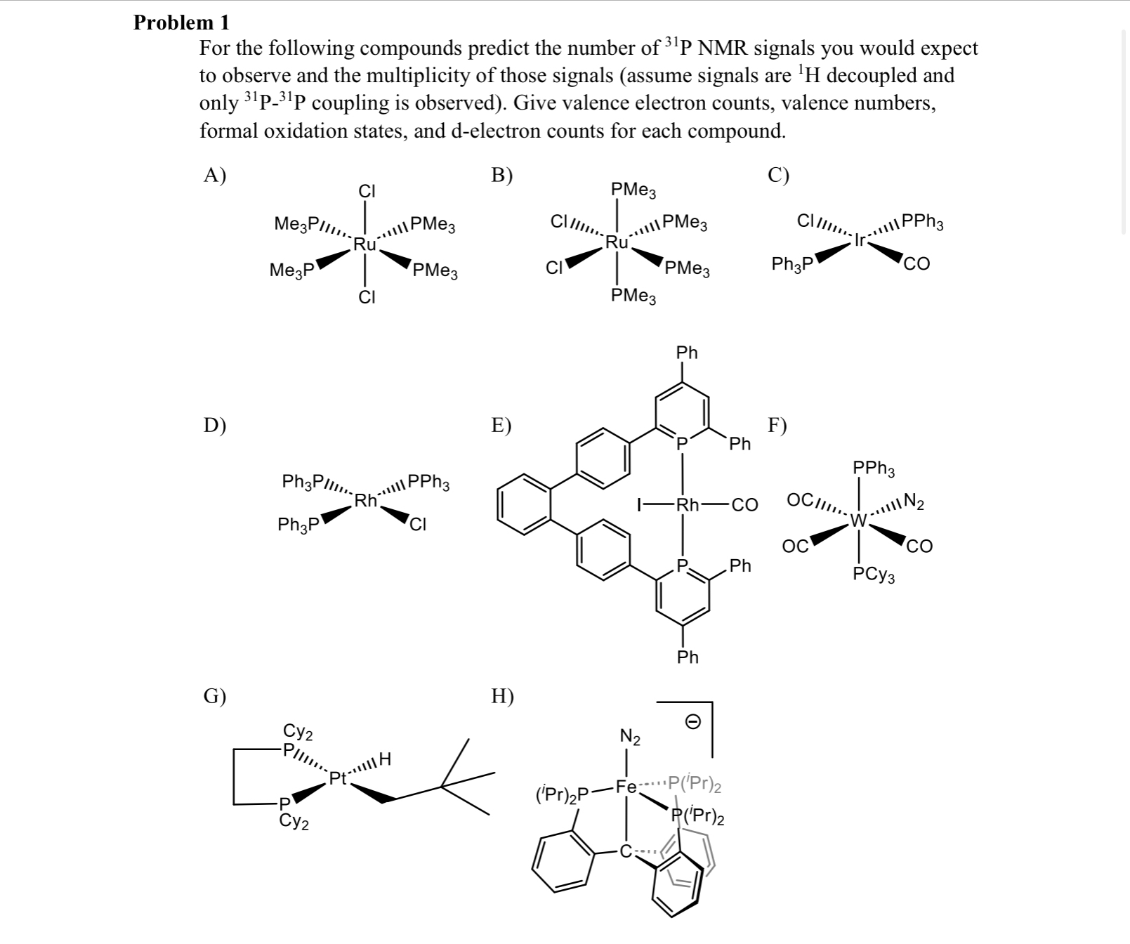 Solved • ﻿Problem 1For the following compounds predict the | Chegg.com