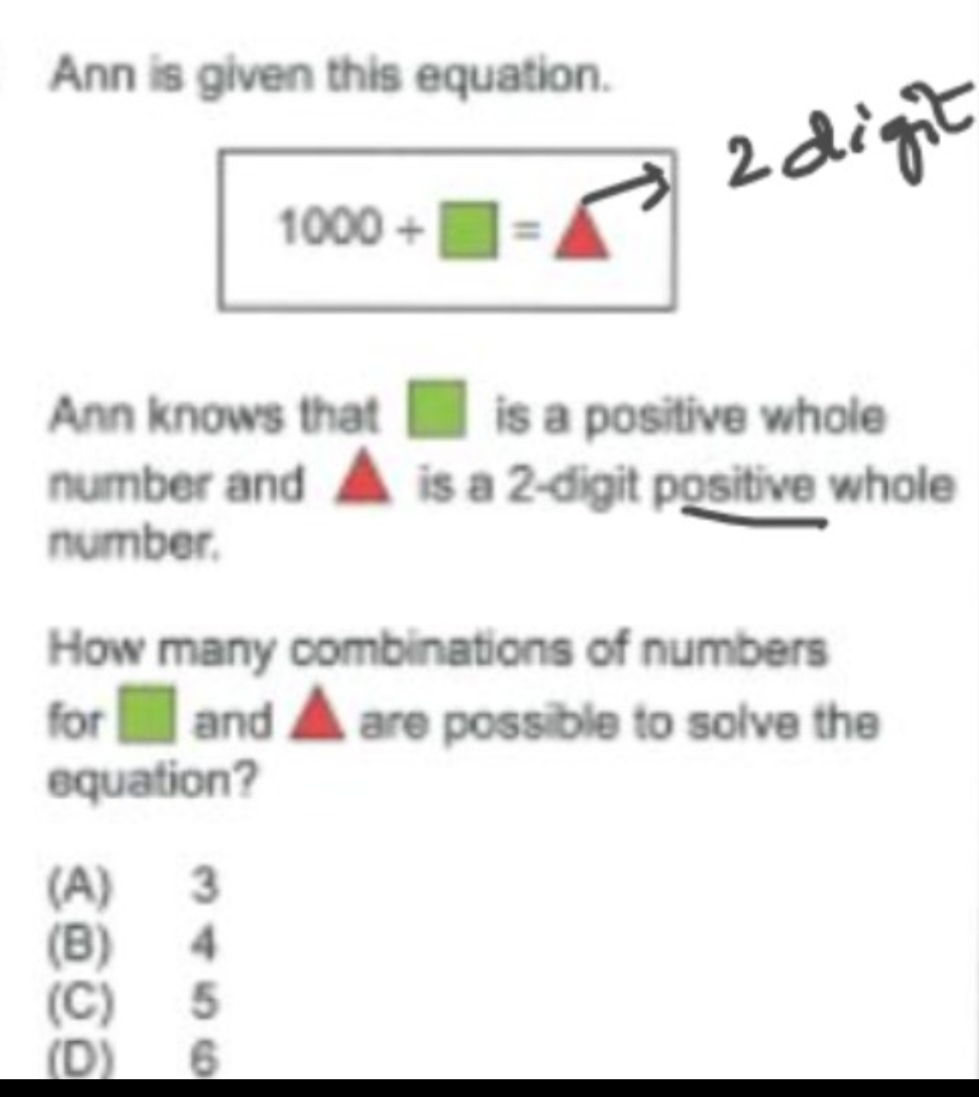 Solved Ann is given this equation.1000+1=2difAnn knows | Chegg.com