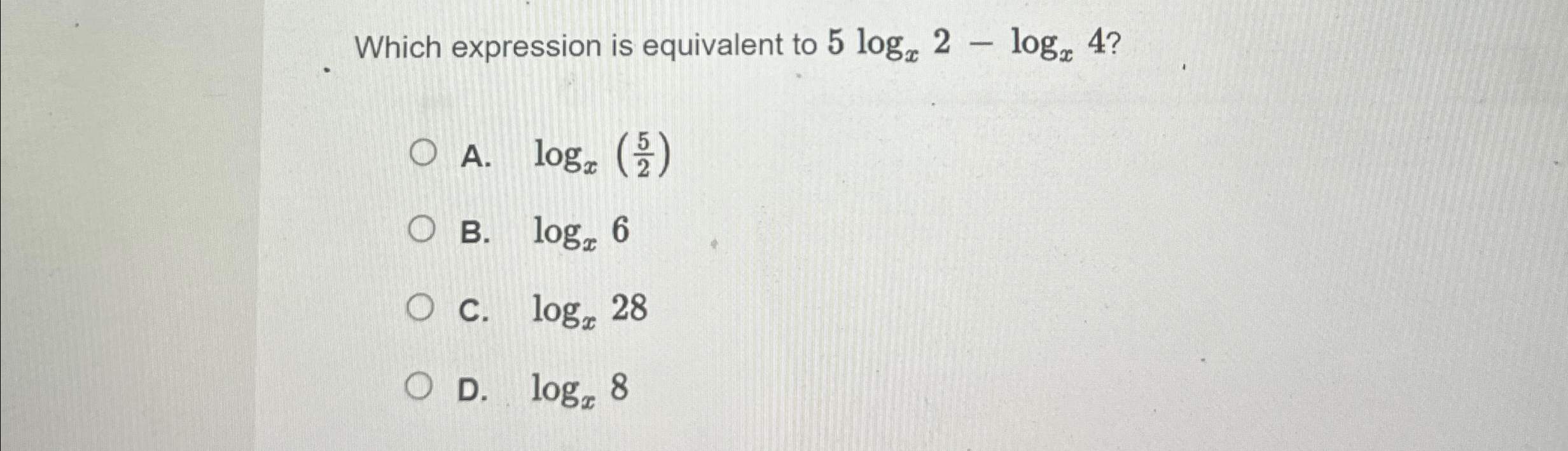 Solved Which expression is equivalent to | Chegg.com