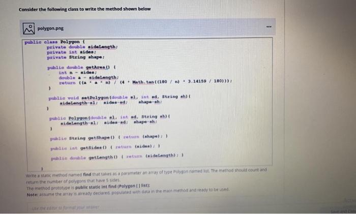 Solved Consider the following class to write the method | Chegg.com