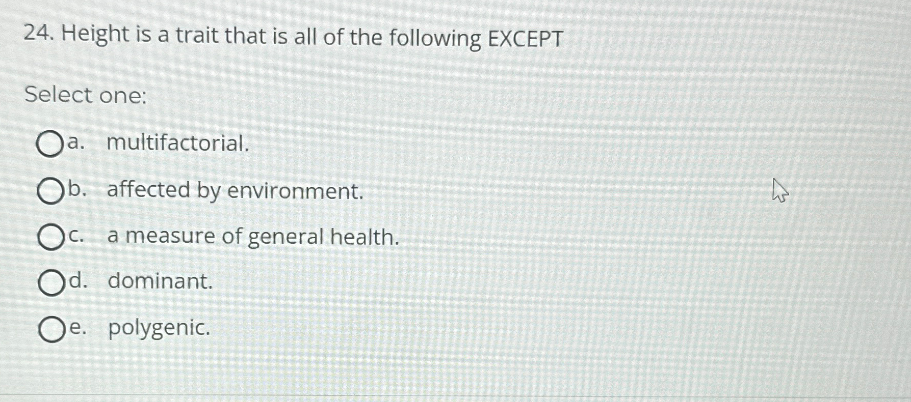 Solved Height is a trait that is all of the following | Chegg.com