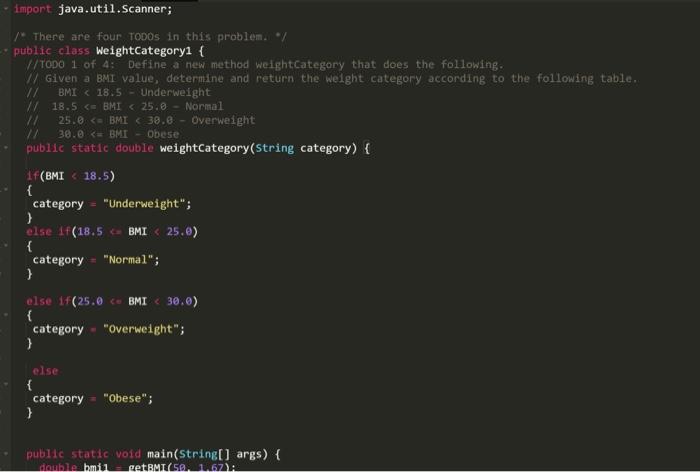 Solved import java.util.Scanner; /* There are four Todos in | Chegg.com