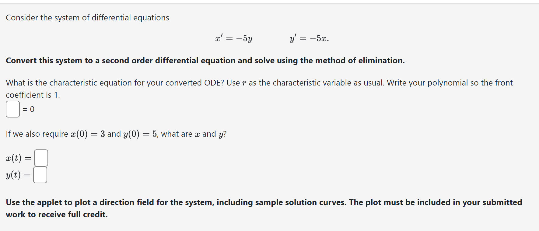 Consider the system of differential | Chegg.com