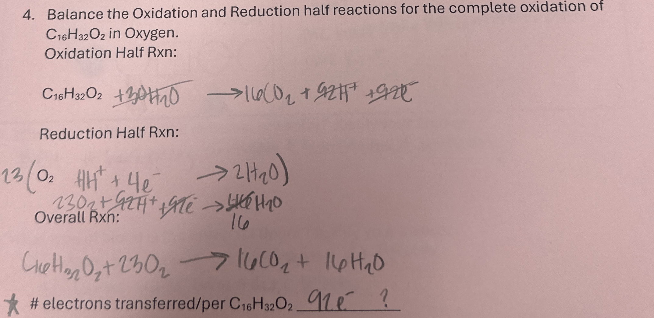 Solved Balance the Oxidation and Reduction half reactions | Chegg.com