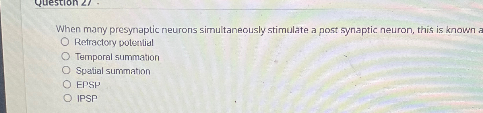Solved When many presynaptic neurons simultaneously | Chegg.com