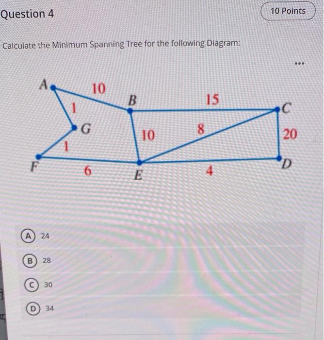 Solved Calculate the Minimum Spanning Tree for the following | Chegg.com