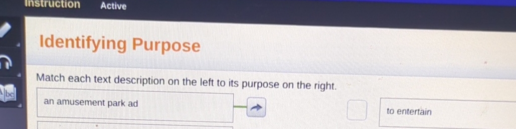 Solved instructionActiveIdentifying PurposeMatch each text | Chegg.com