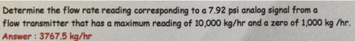 Solved Determine the flow rate reading corresponding to a | Chegg.com
