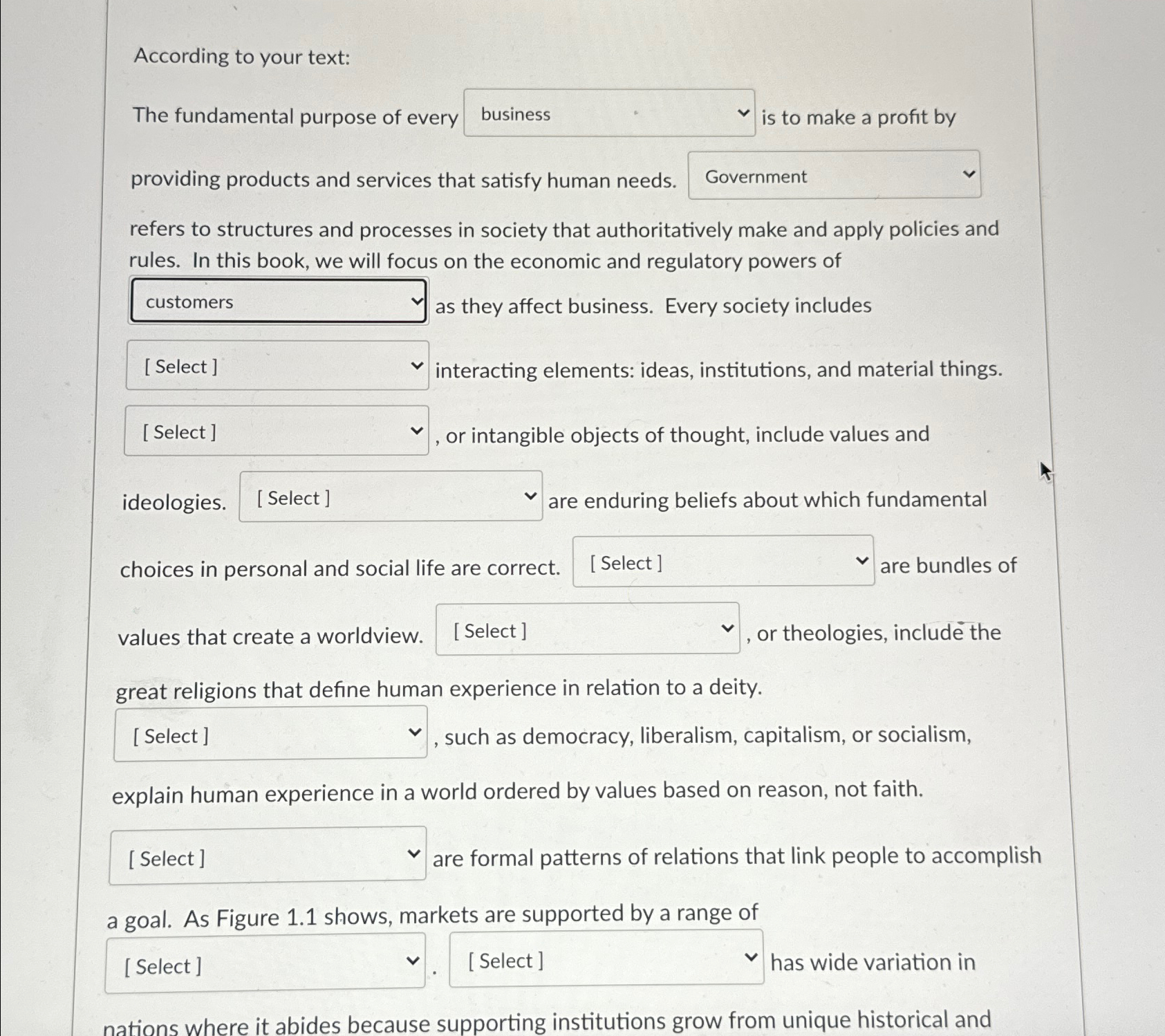 Solved According to your text:The fundamental purpose of | Chegg.com