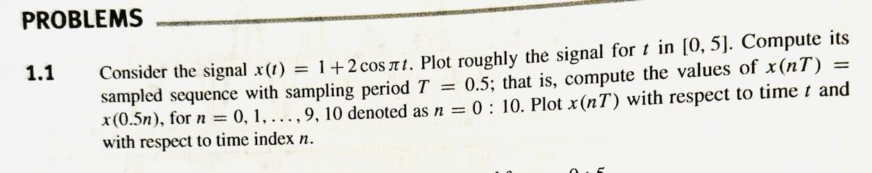 Solved 1 Consider the signal x(t)=1+2cosπt. Plot roughly the | Chegg.com