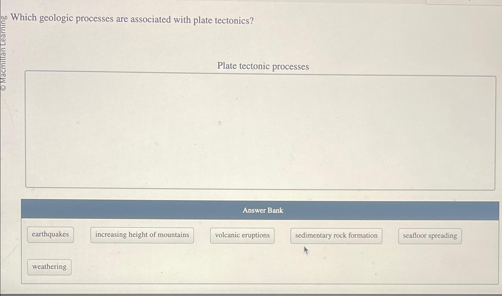 Solved Plate tectonic processesAnswer | Chegg.com