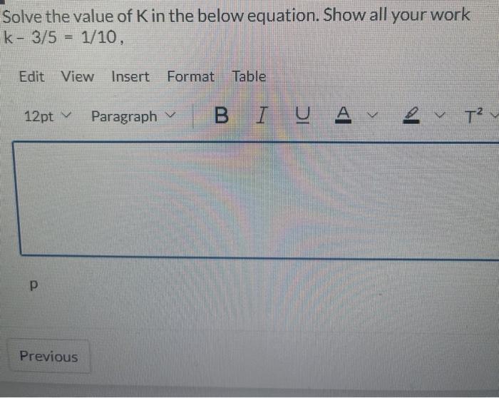 Solved Solve the value of K in the below equation. Show all | Chegg.com
