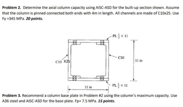 Solved Problem 2. Determine the axial column capacity using | Chegg.com