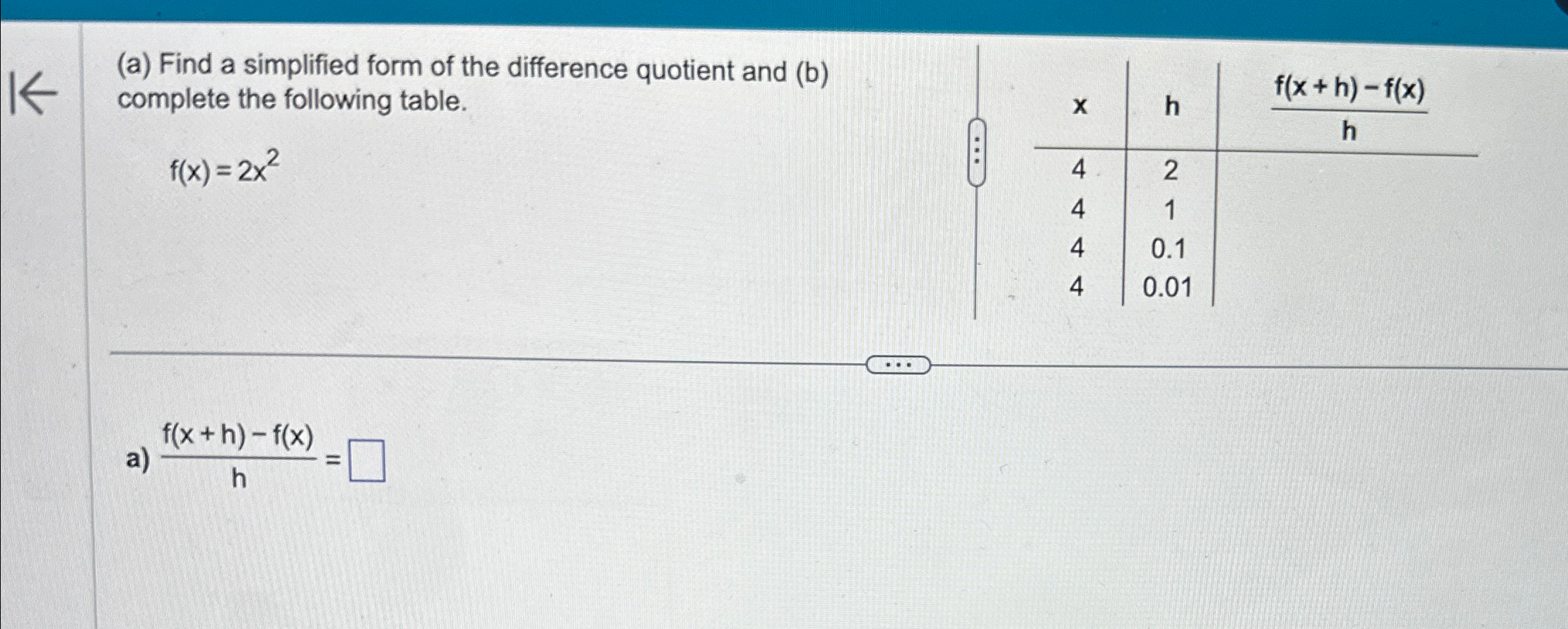 Solved (a) ﻿Find a simplified form of the difference | Chegg.com