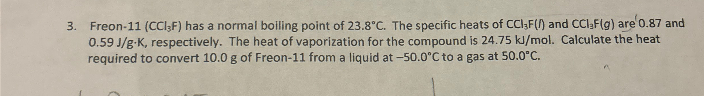 Solved Freon- 11(CCl3(F)) ﻿has a normal boiling point of | Chegg.com