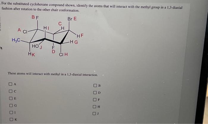 Solved For the substituted cyclohexane compound shown, | Chegg.com