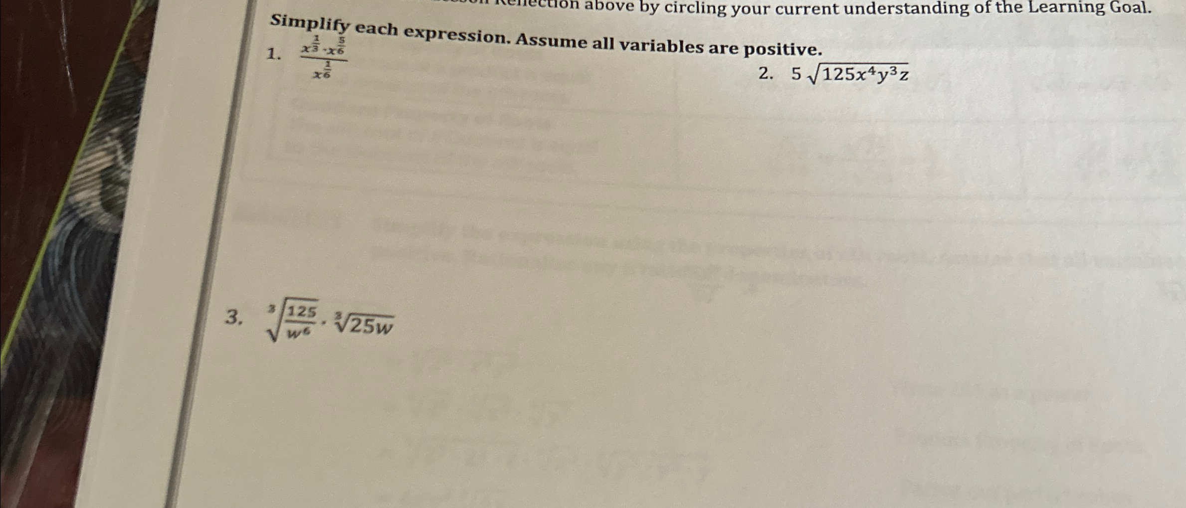 Solved Simplify each expression. Assume all variables are | Chegg.com