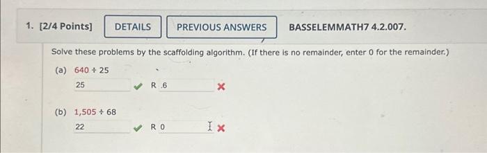 Solved Solve these problems by the scaffolding algorithm. | Chegg.com