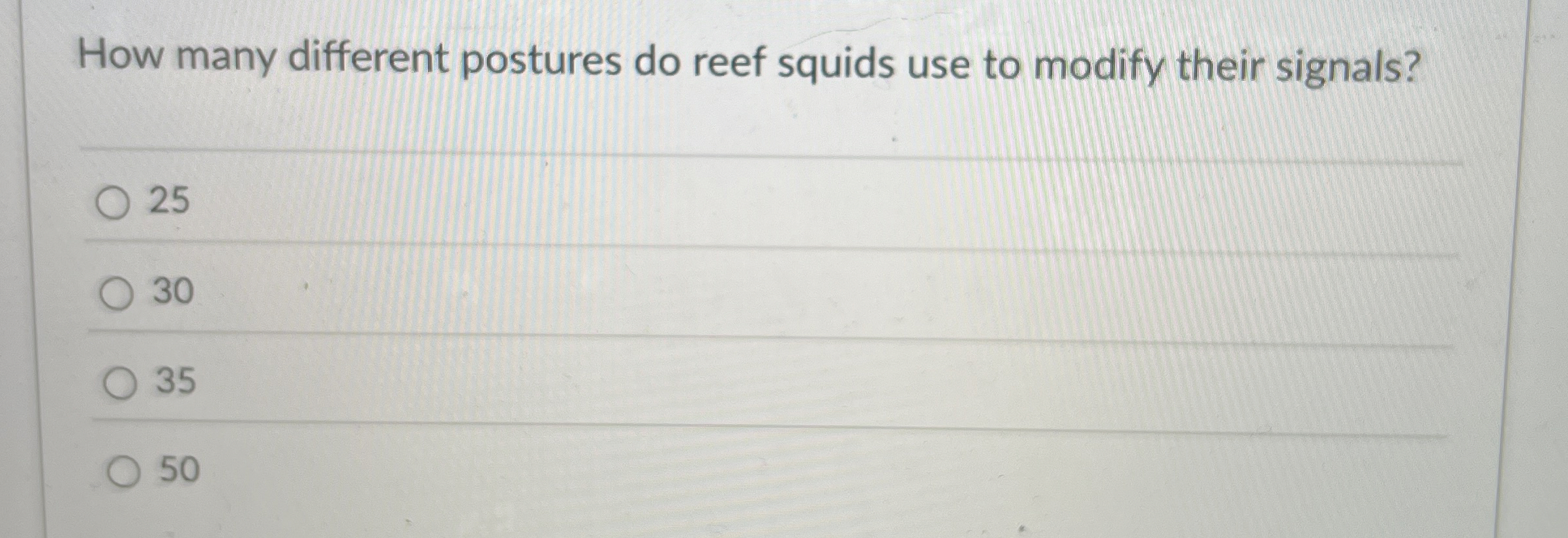 Solved How many different postures do reef squids use to | Chegg.com