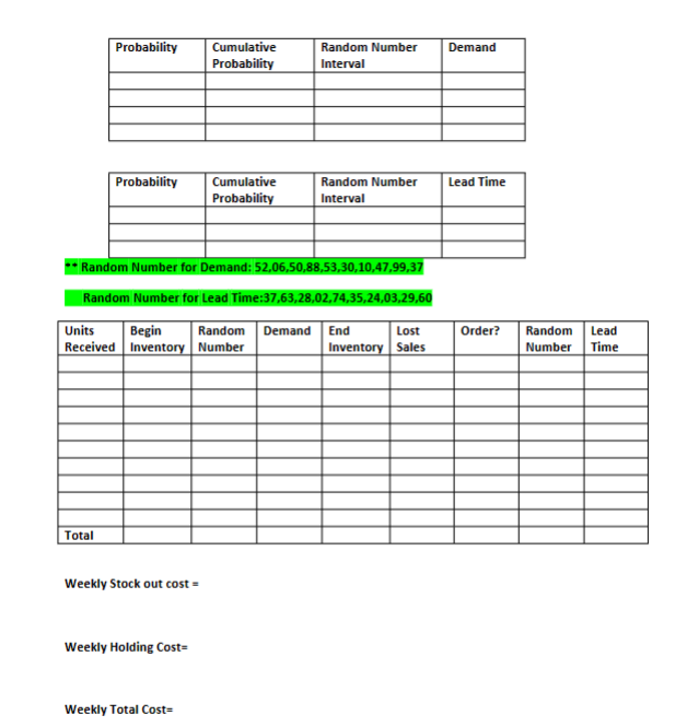 Solved Fill Out table provided in picture please | Chegg.com
