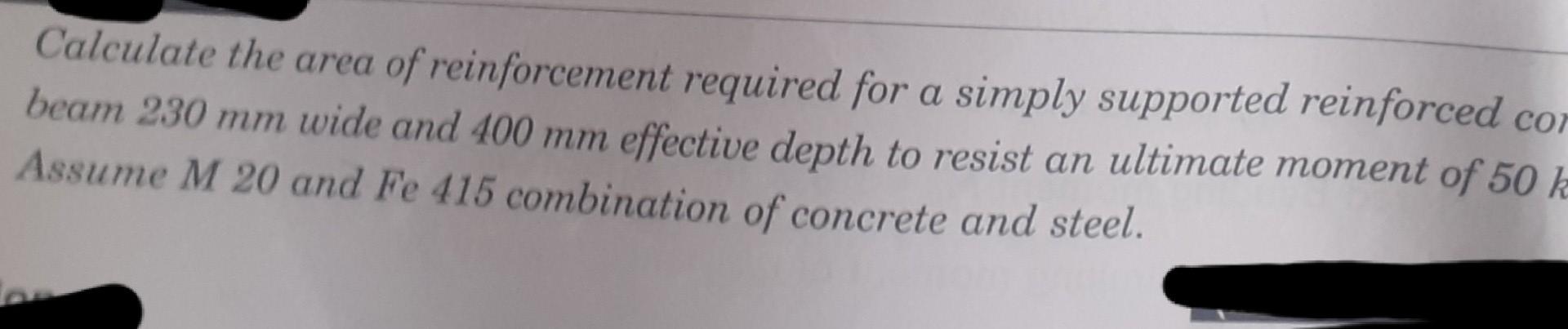 Calculate the area of reinforcement required for a | Chegg.com