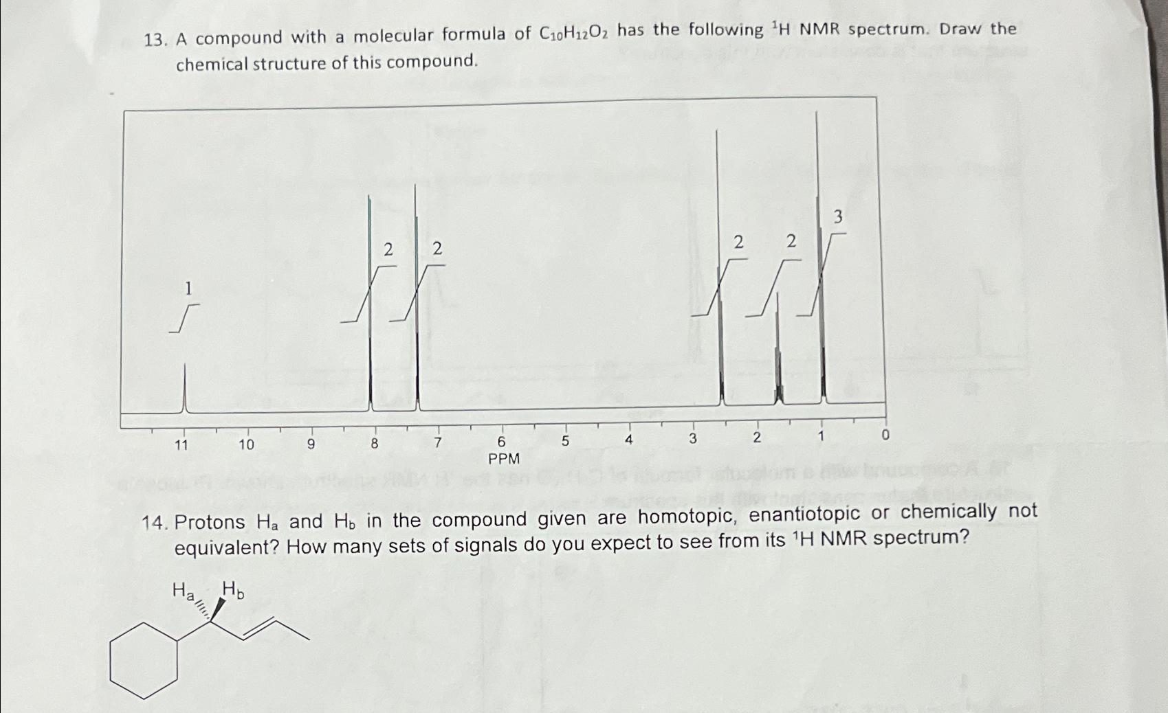 Solved A compound with a molecular formula of C10H12O2 ﻿has | Chegg.com