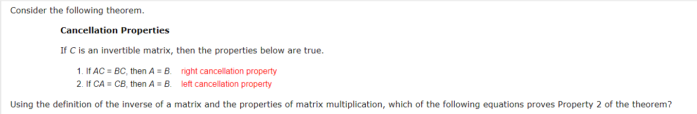Solved Consider The Following Theorem Cancellation