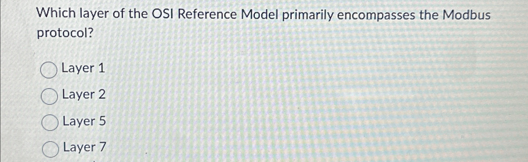 Solved Which layer of the OSI Reference Model primarily | Chegg.com