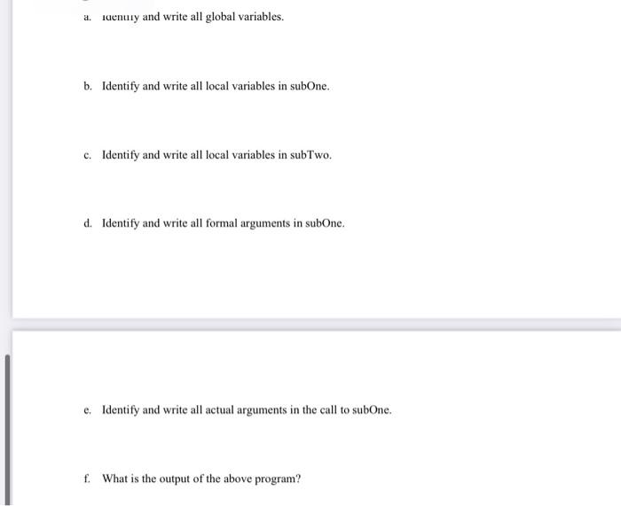 Solved 1. Consider the following C++ program and answer the | Chegg.com Solved 1. Consider the following C++ program and answer the | Chegg.com