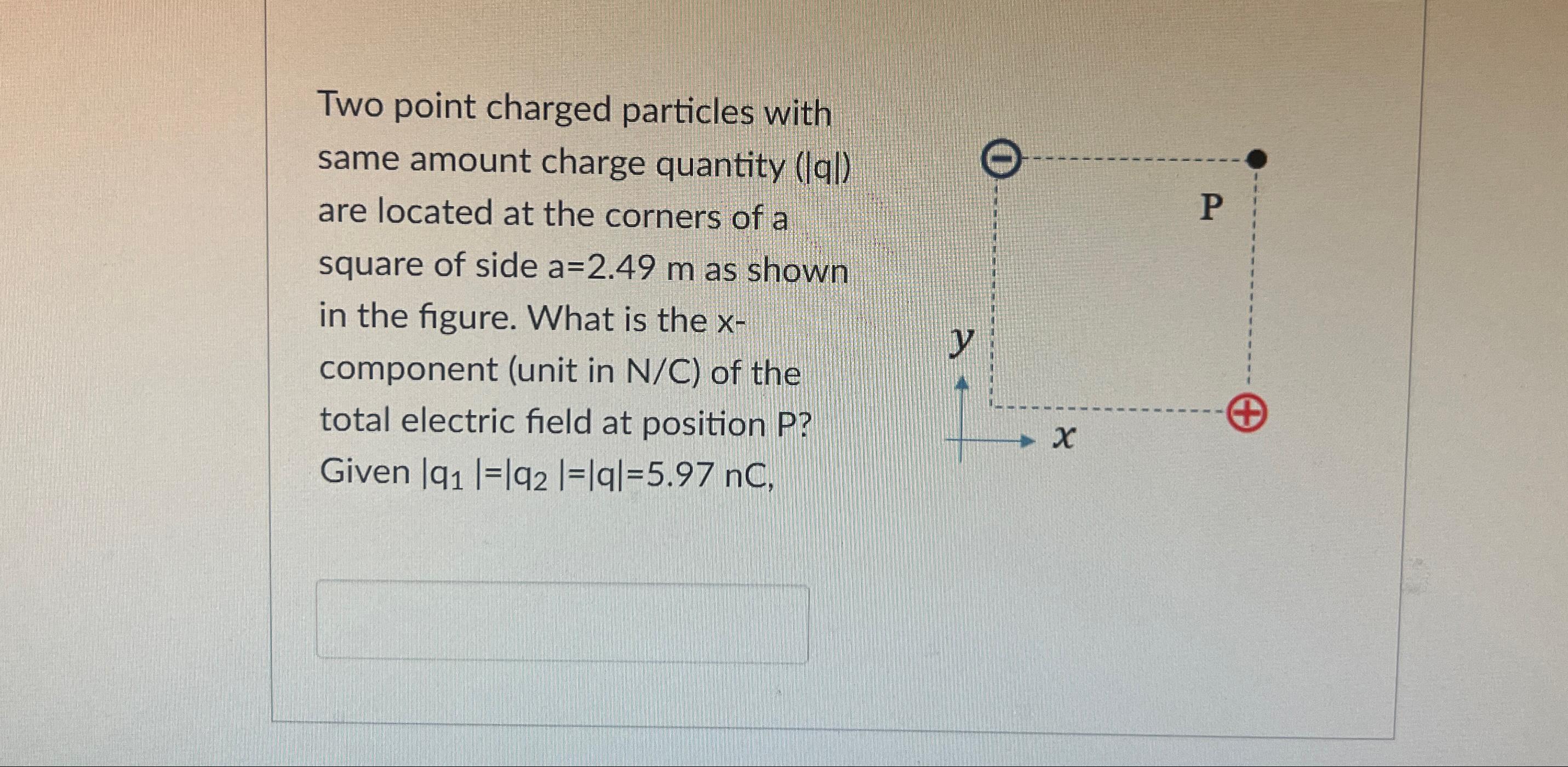 Solved Two point charged particles with same amount charge | Chegg.com