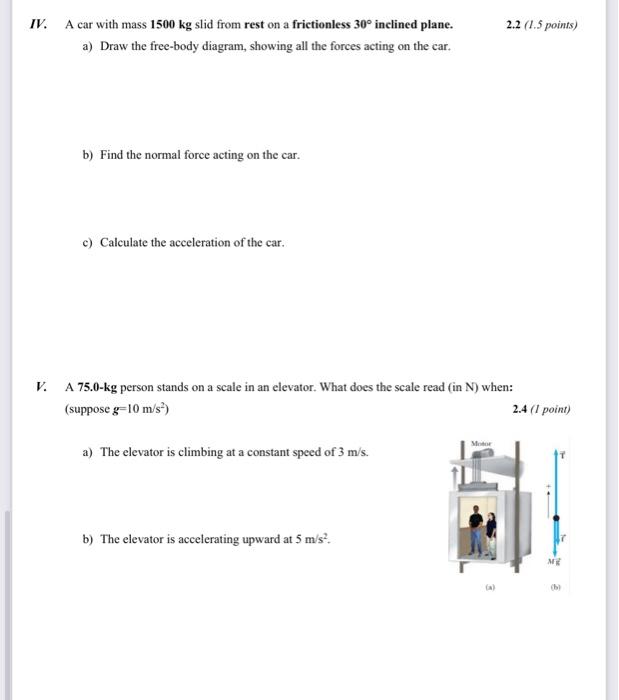 Solved b) Find the normal force acting on the car. c) | Chegg.com