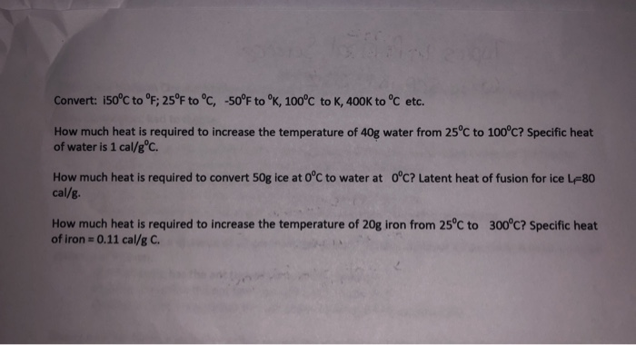 Solved Convert: 150°C to °F; 25°F to °C, -50°F to °K, 100°C | Chegg.com