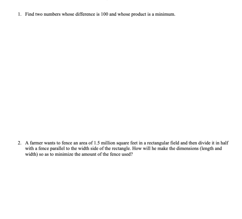 Solved Find two numbers whose difference is 100 ﻿and whose | Chegg.com