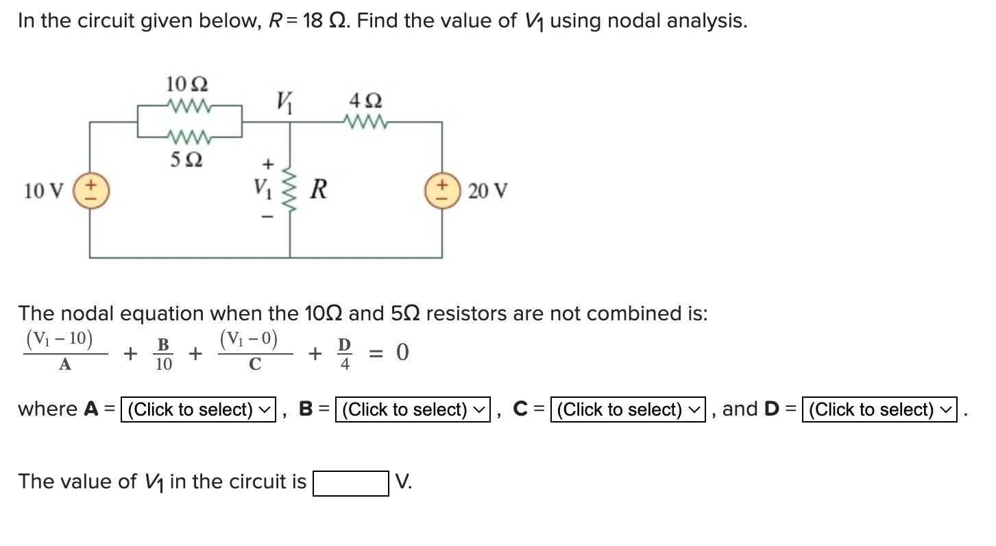 Solved En el circuito que se muestra a continuación,R=18Ω . | Chegg.com