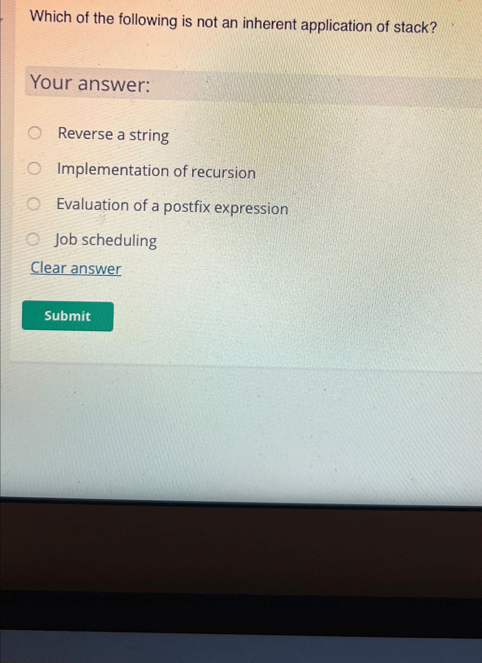Solved Which of the following is not an inherent application | Chegg.com